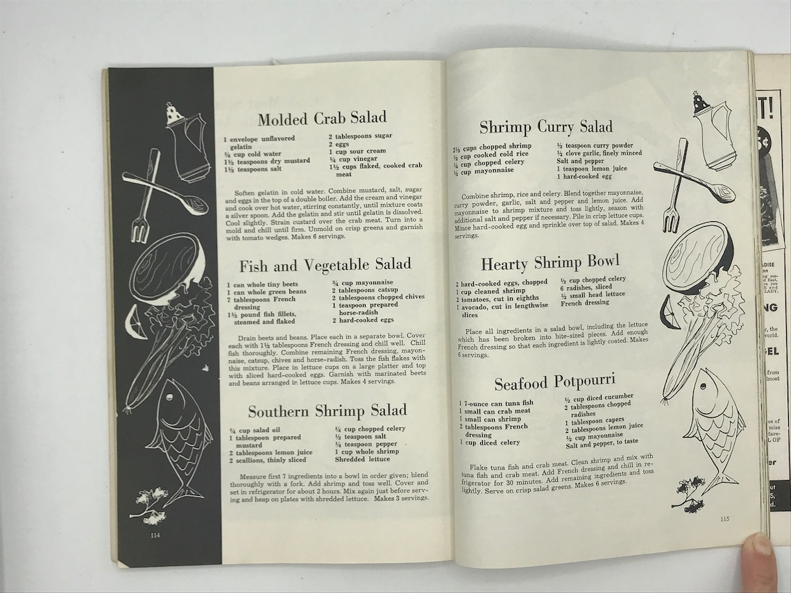 Vintage 1950s Cookbook Today's Woman Book of Salads 1953 - Etsy