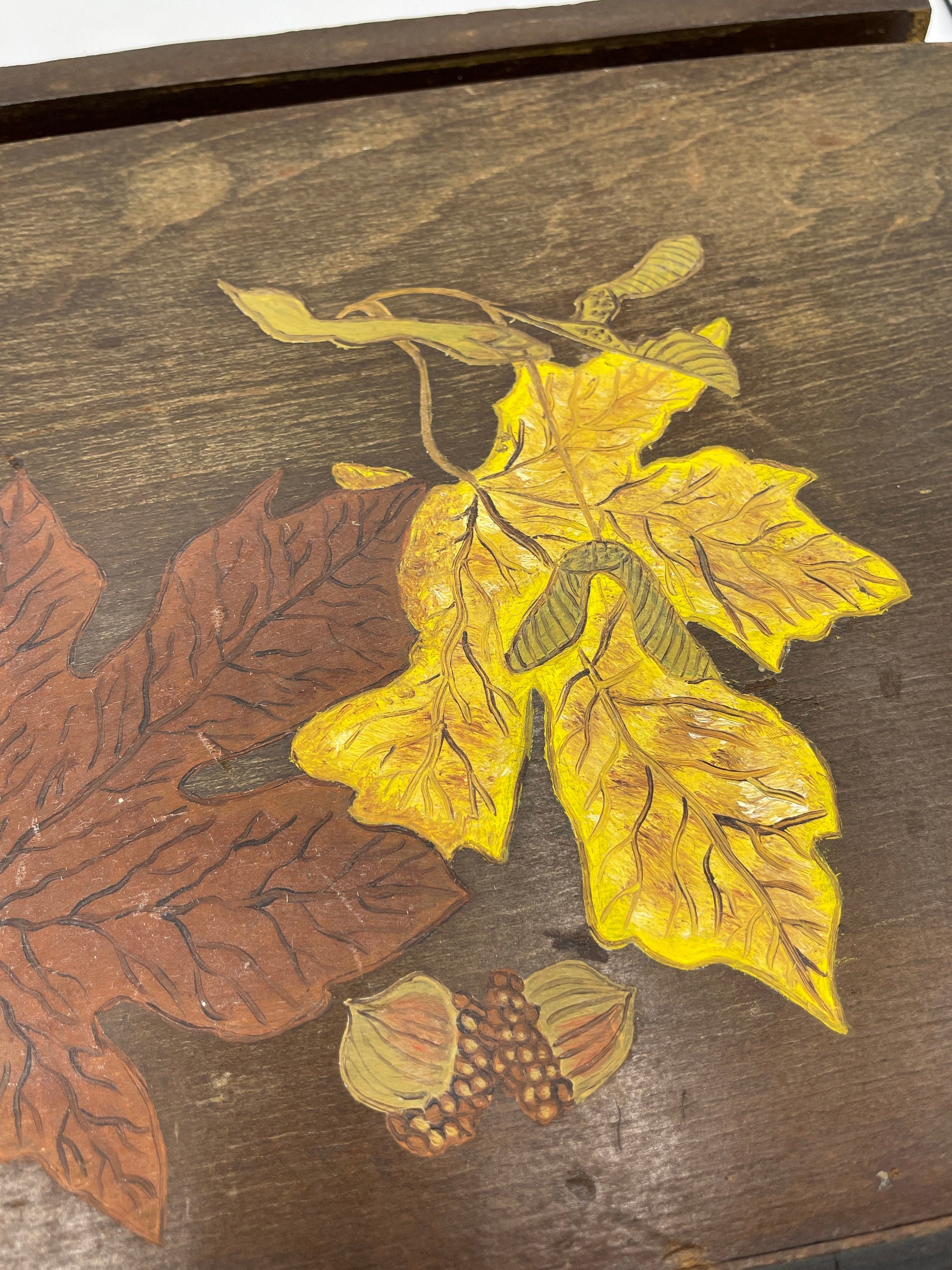 Vintage Hand Painted Wood Storage Box Partitioned Box with | Etsy