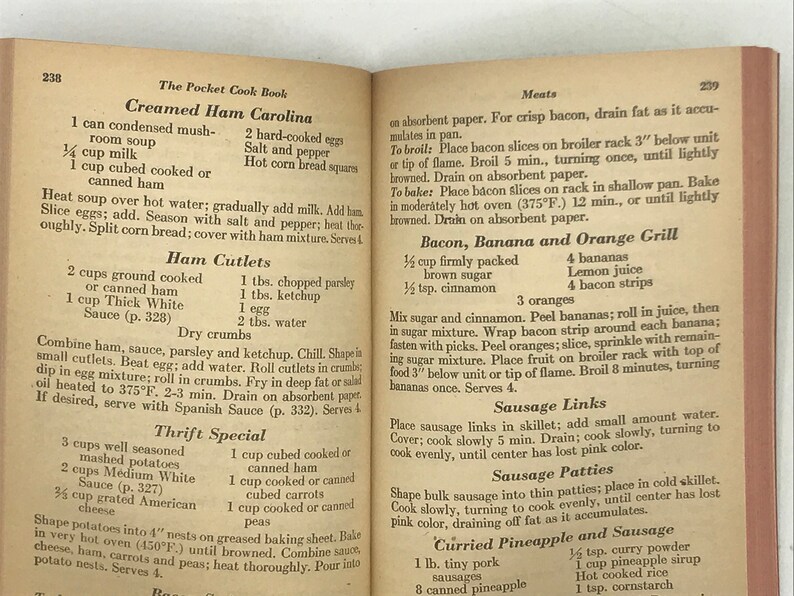 Vintage 1940s Cookbook The Pocket Cook Book McCall's | Etsy