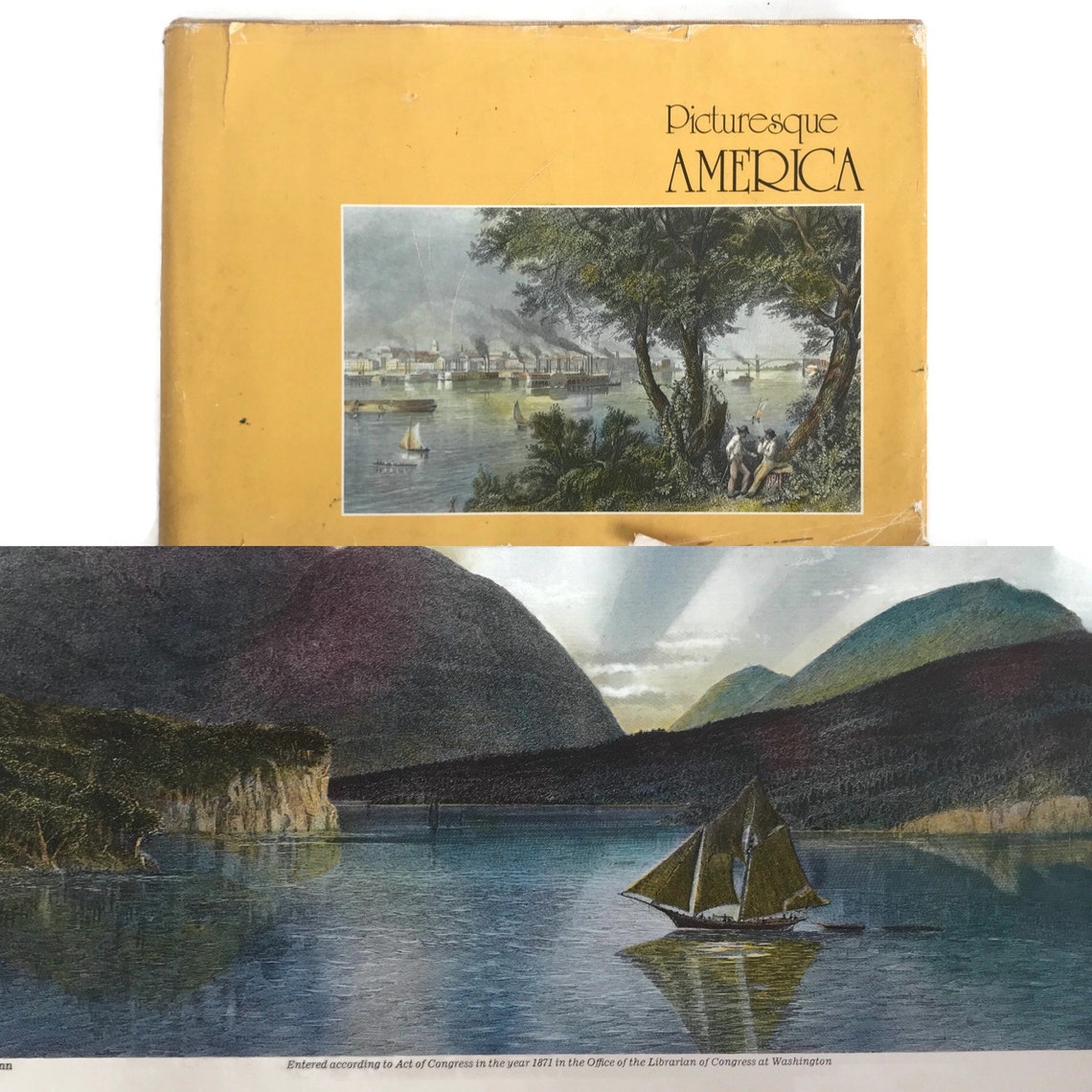 Vintage 1970s Book Picturesque America Hand Colored - Etsy