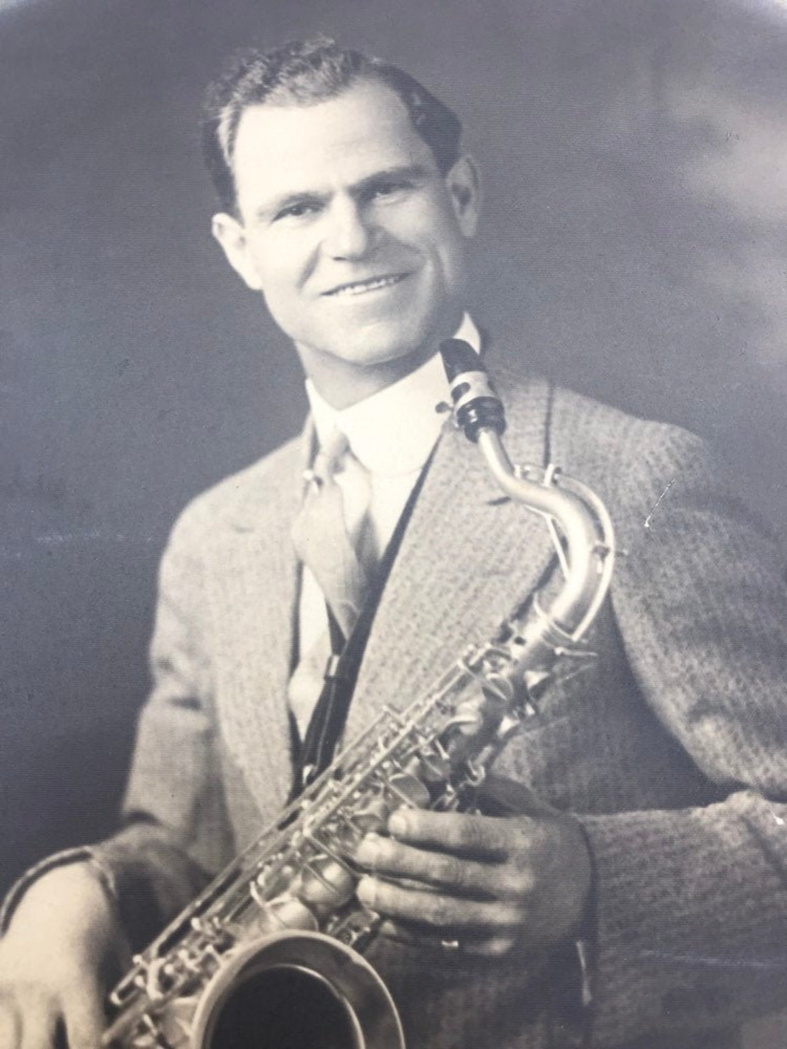 Vintage 40s 50s Photo Saxophone Player Black and White - Etsy