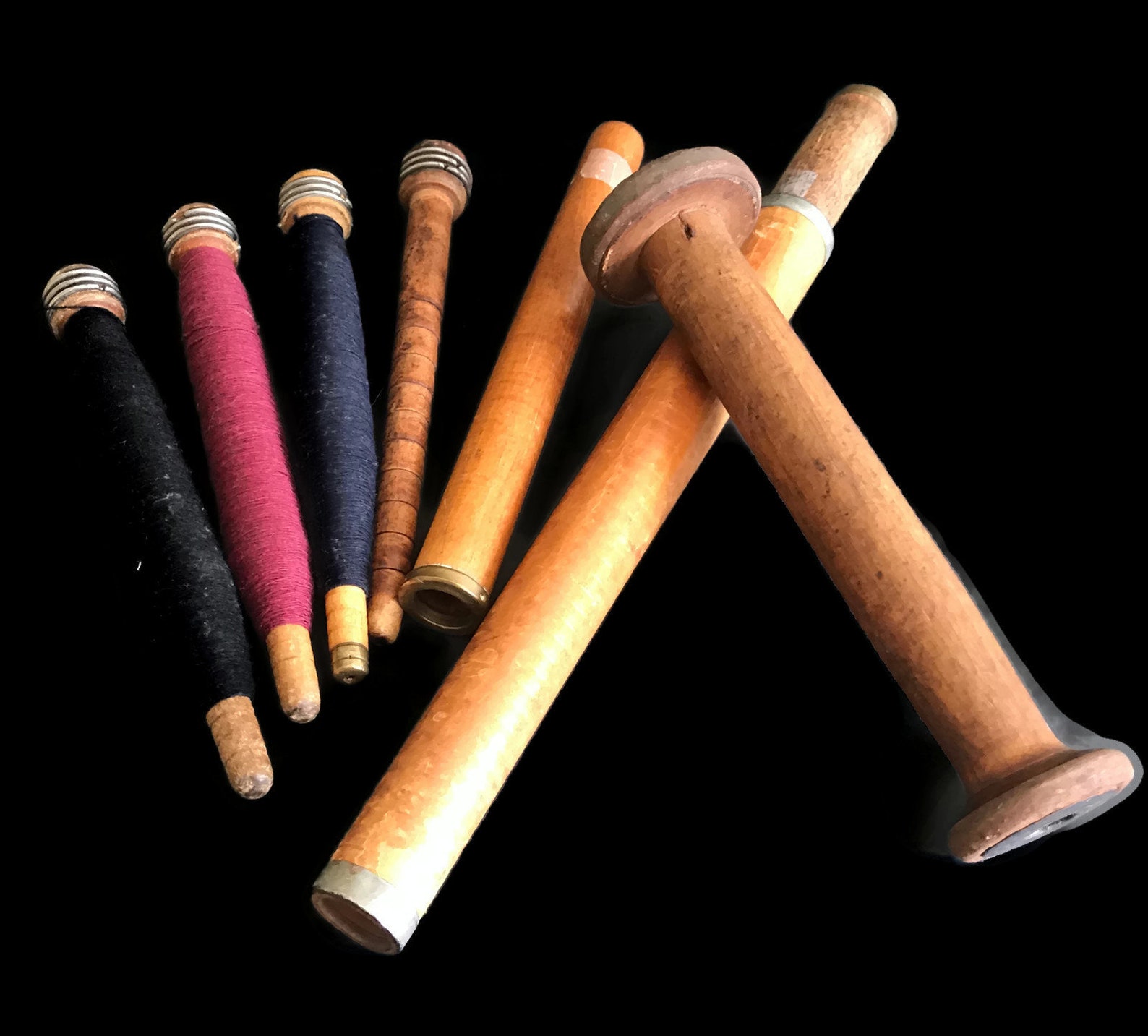 Vintage Wooden Bobbins Spools Industrial Antique Sewing - Etsy