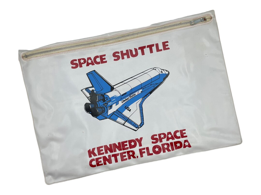 Vintage Space Shuttle, Kennedy Space Center, Plastic Zipper Pouch, Red ...