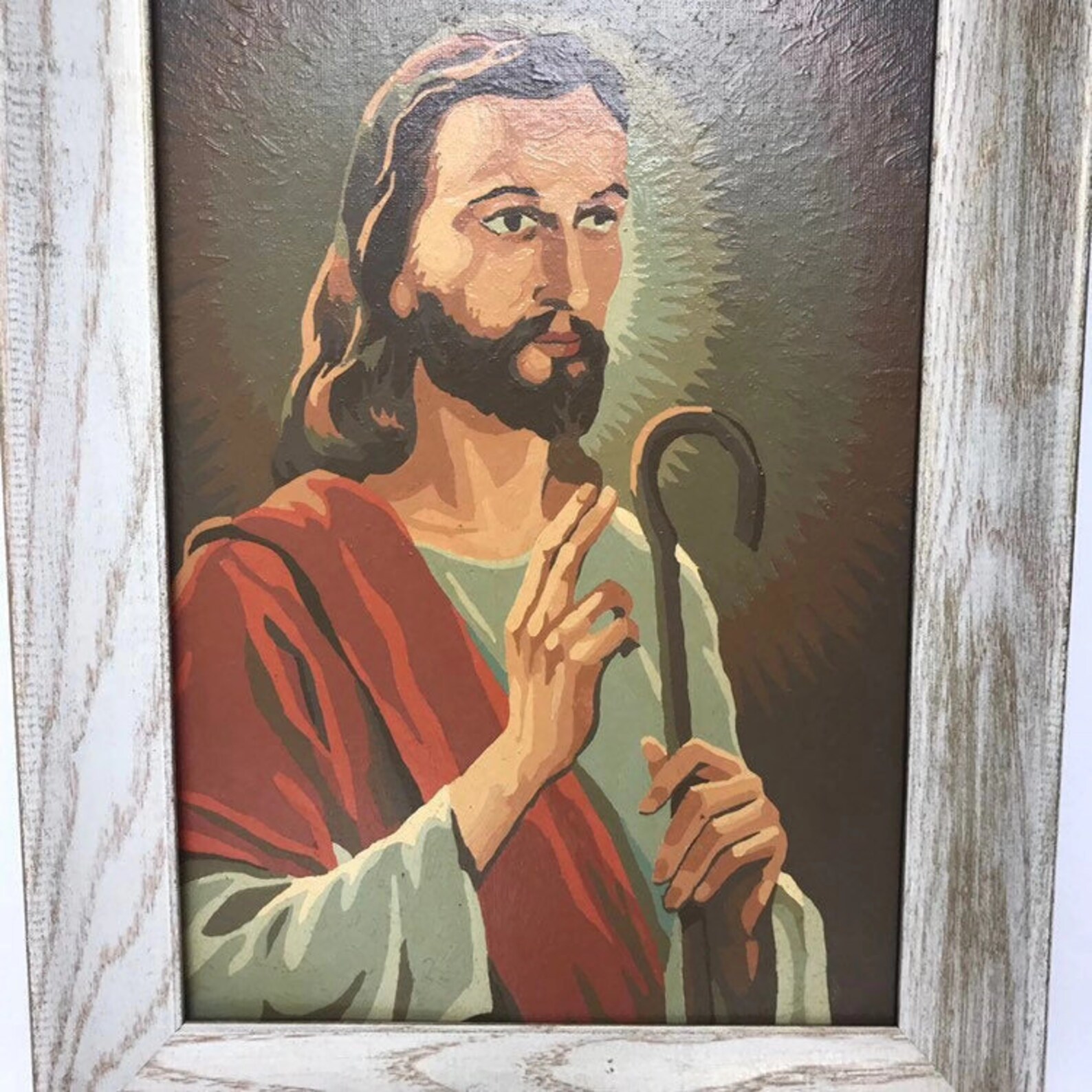 Vintage Religious Paint by Number Completed Framed Painting - Etsy