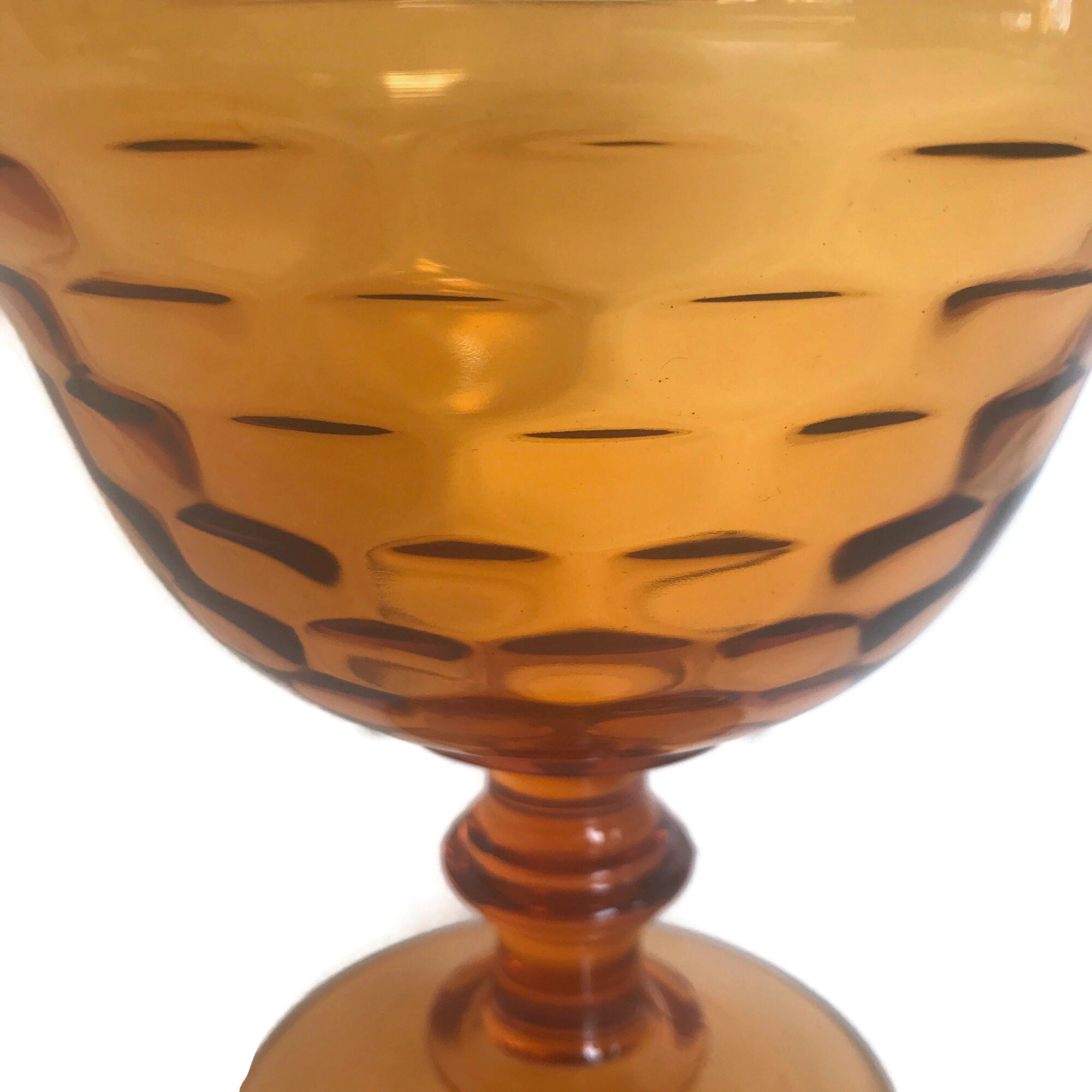 Vintage Amber Glass Compote With Lid: Pedestal Candy Dish - Etsy