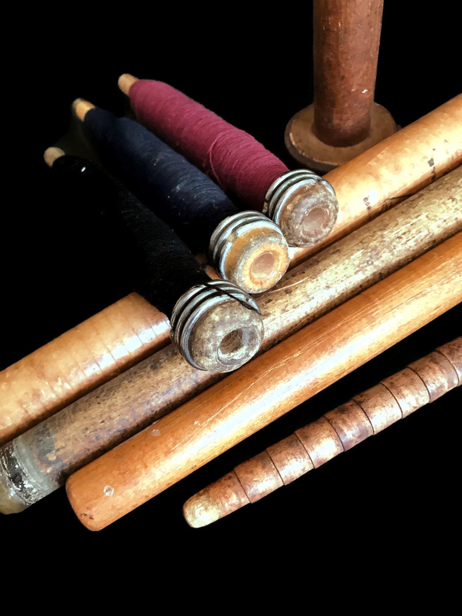 Vintage Wooden Bobbins Spools Industrial Antique Sewing - Etsy