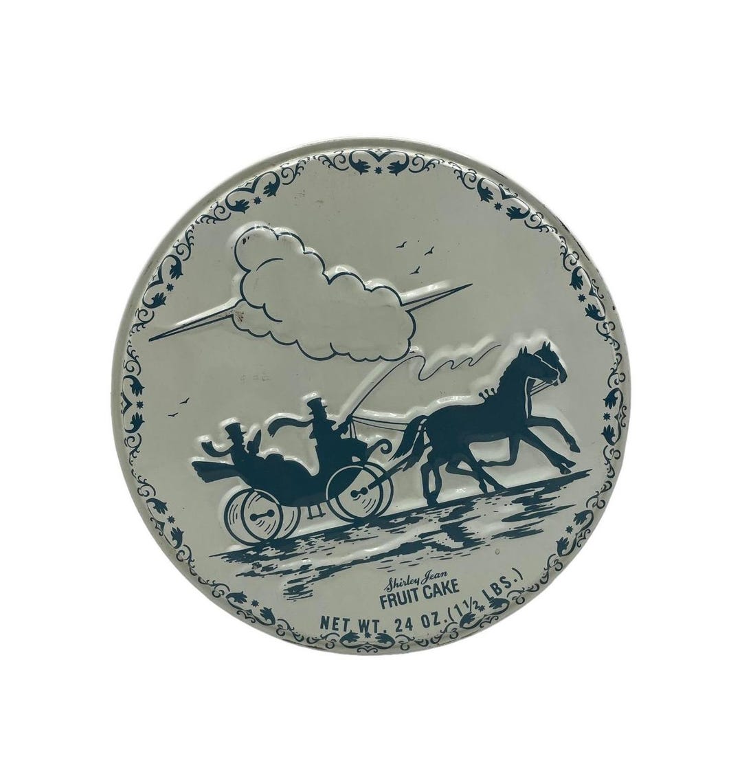 Vintage Round Tin Box With Victorian Winter Scene, Shirley Jean ...