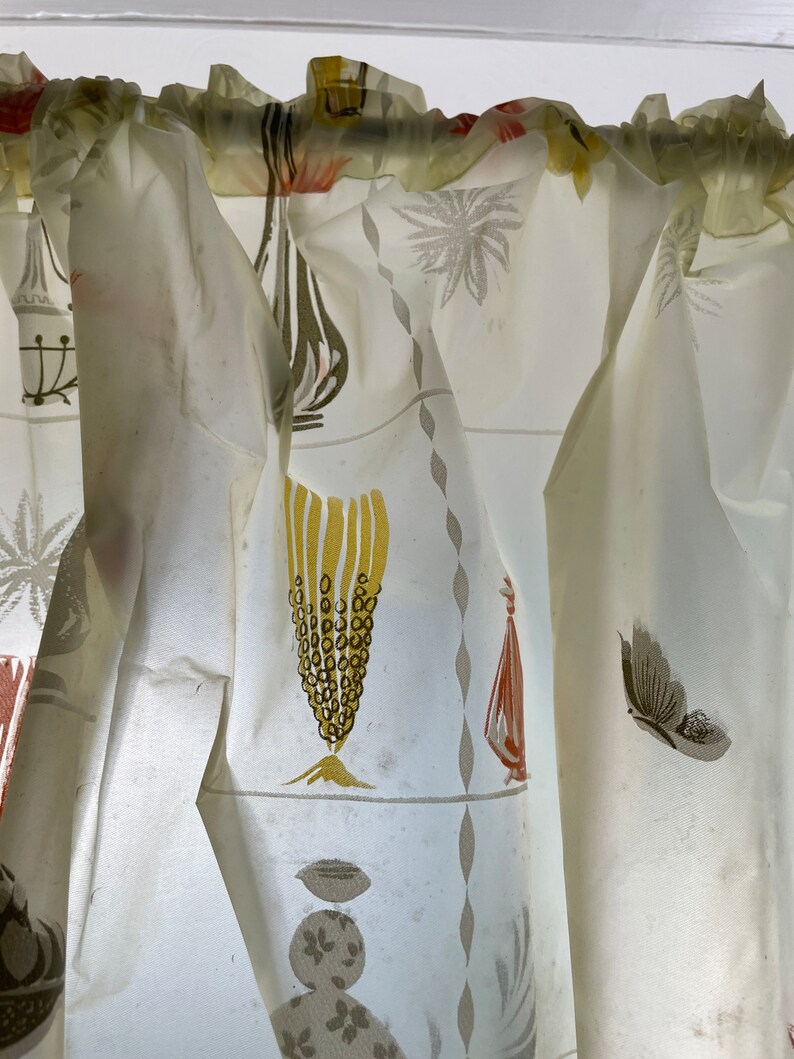 Vintage Plastic Camper Curtain: 1960s Mid Century Starburst Design - Etsy