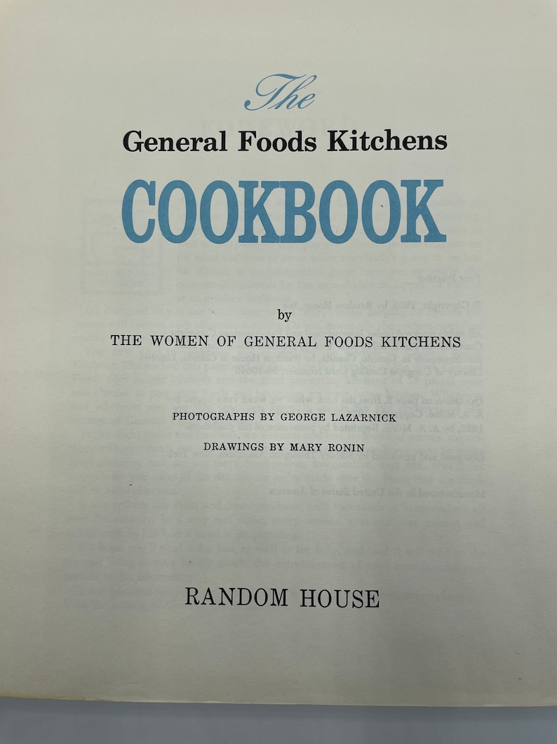 Vintage 1950s Cookbook the General Foods Kitchens Cookbook - Etsy