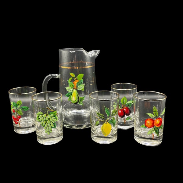 Glass Pitcher With Gold Rim - Etsy