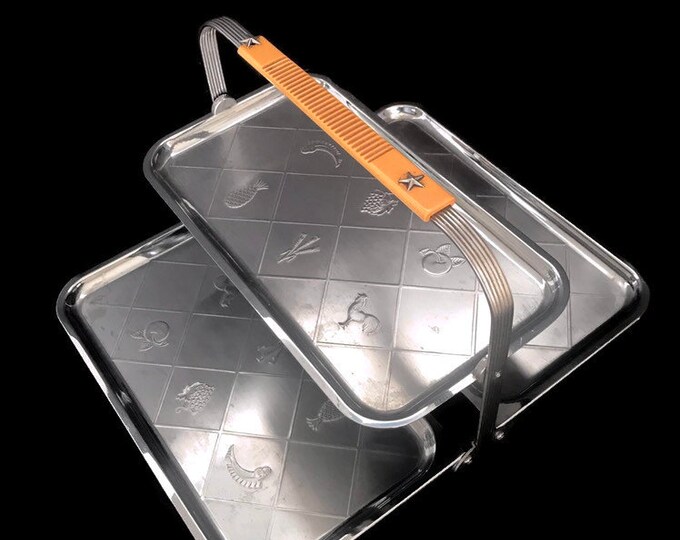 Vintage Chase Folding Aluminum Snack Tray Collapsible - Etsy