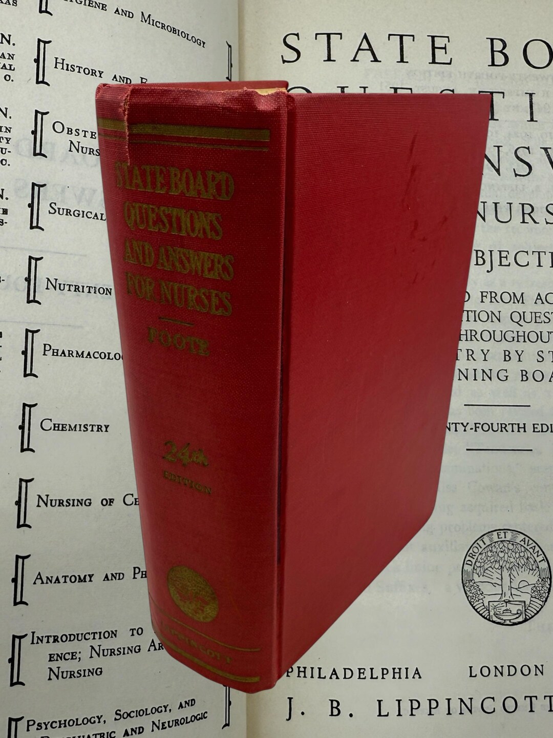 Vintage 1940s 1950s Nursing Medical Book, State Board Questions and ...