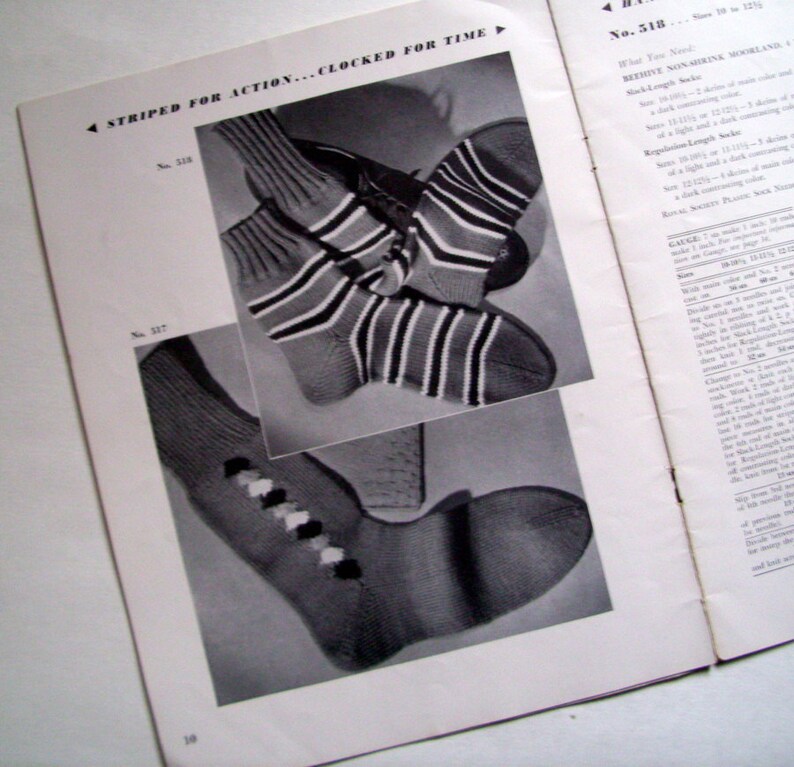 Vintage Knitting Pattern Book Published 1944 Hand Knits by - Etsy