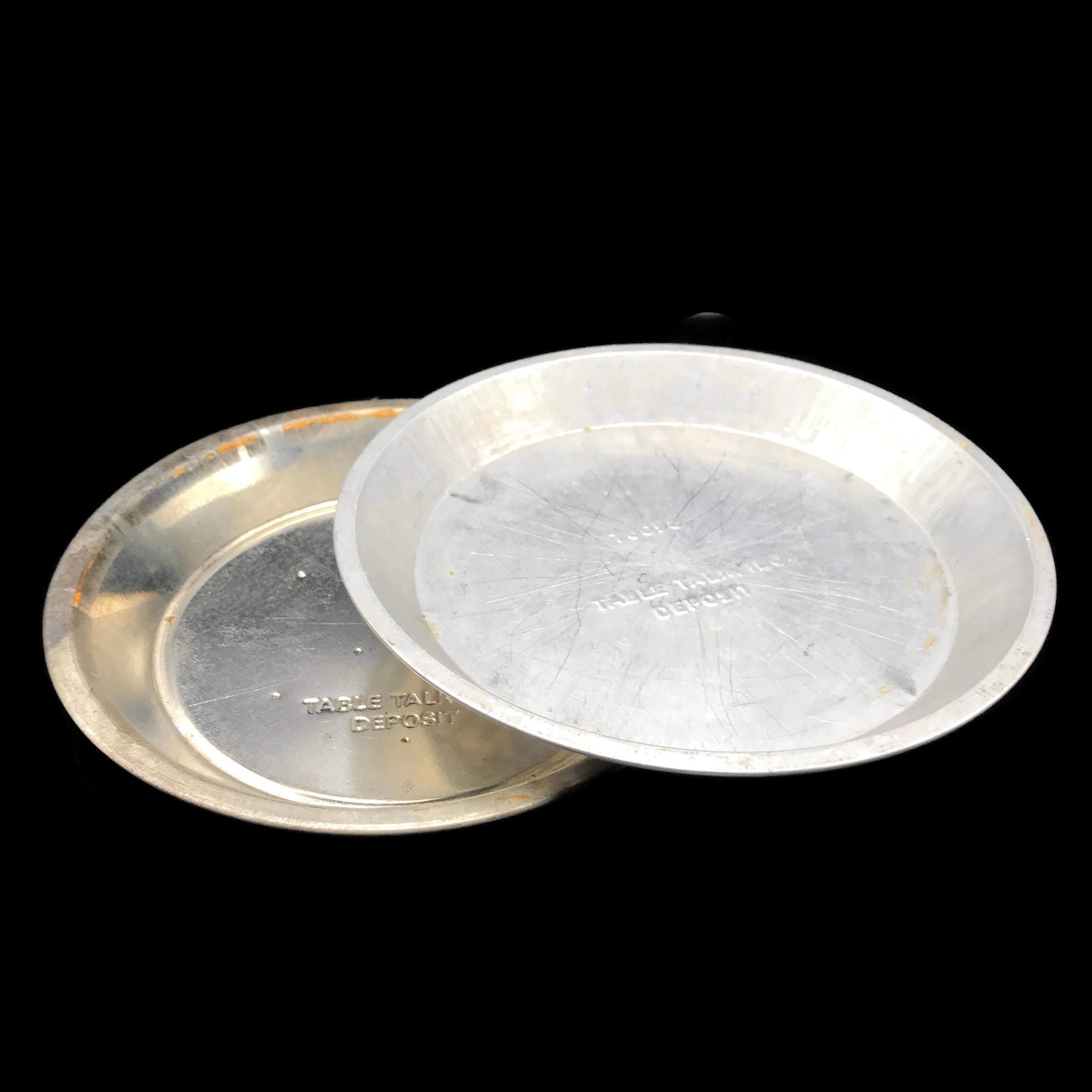 Vintage Tin Pie Plates Two Table Talk Metal Pie Tins Rustic | Etsy