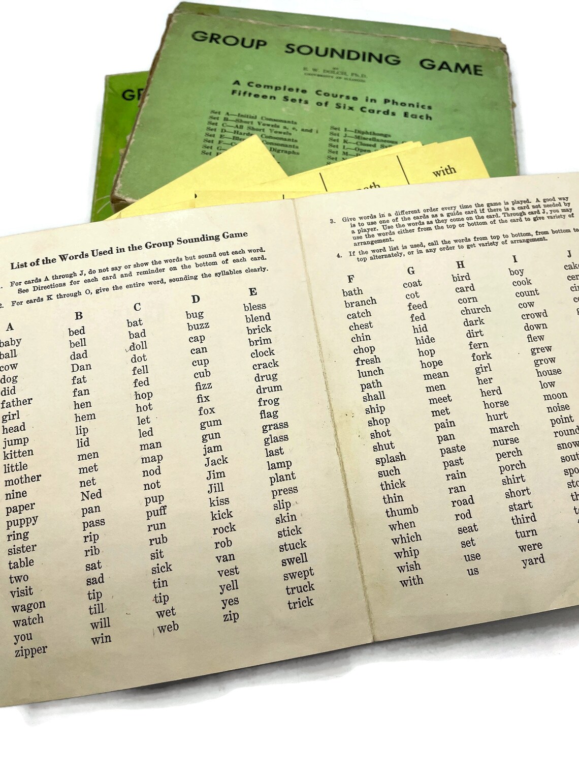 Vintage 1940s Word Teaching Games Garrard Phonics Games 1944 - Etsy