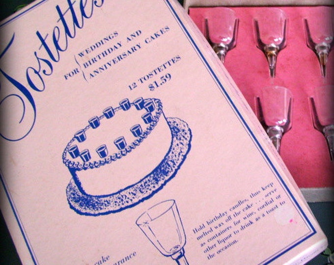 Vintage Tostettes Mini Toast Glasses Cake Toppers Boxed Set of 12 - Etsy