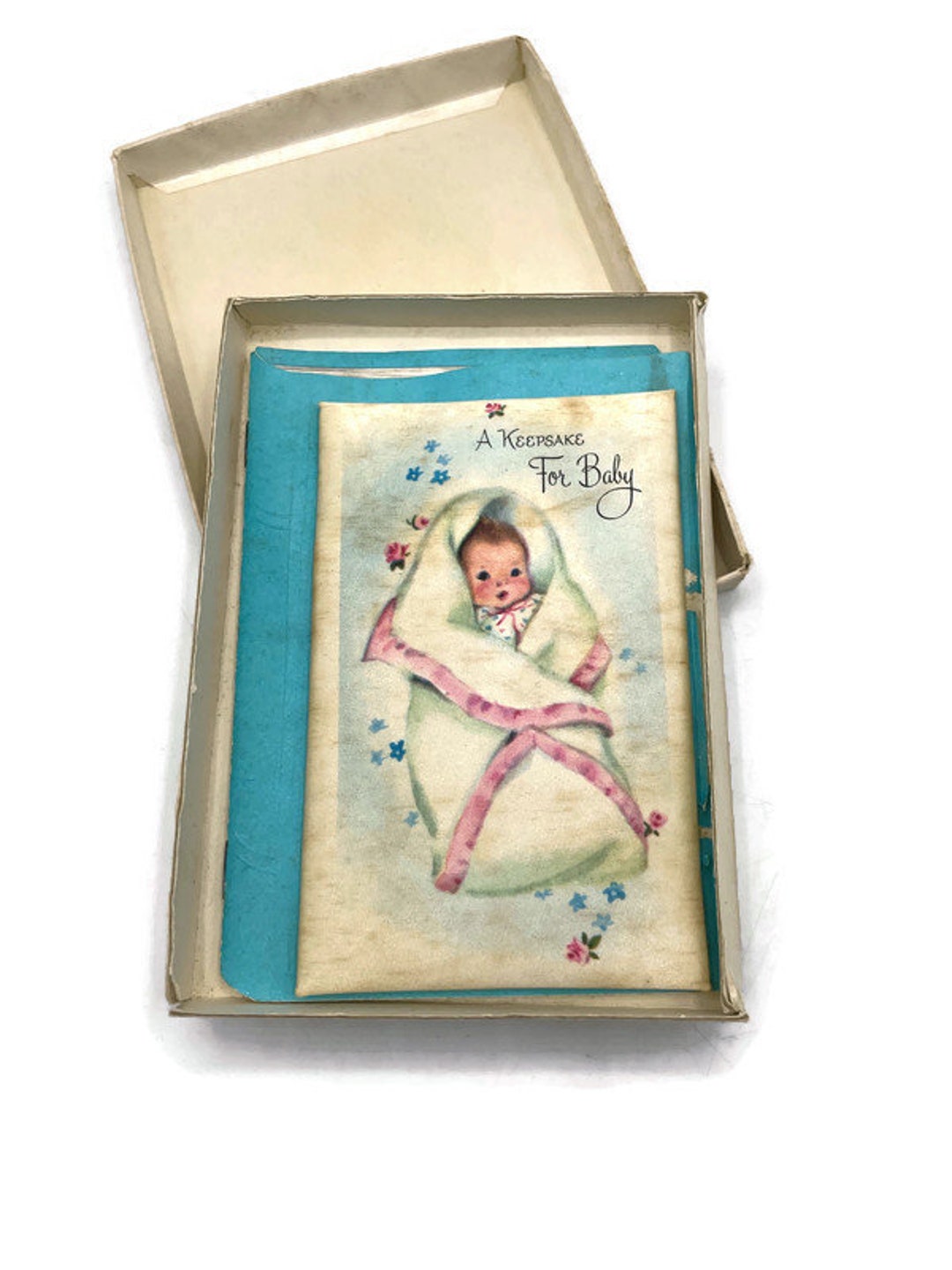 1940s 1950s Vintage A Keepsake for Baby, Boxed Mini Baby Book With a ...