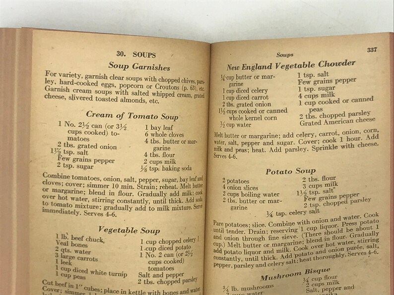 Vintage 1940s Cookbook The Pocket Cook Book McCall's | Etsy
