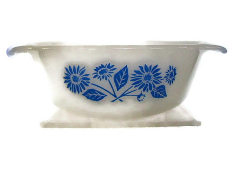 Vintage Fire King Casserole Blue Cornflower Pattern 60's - Etsy