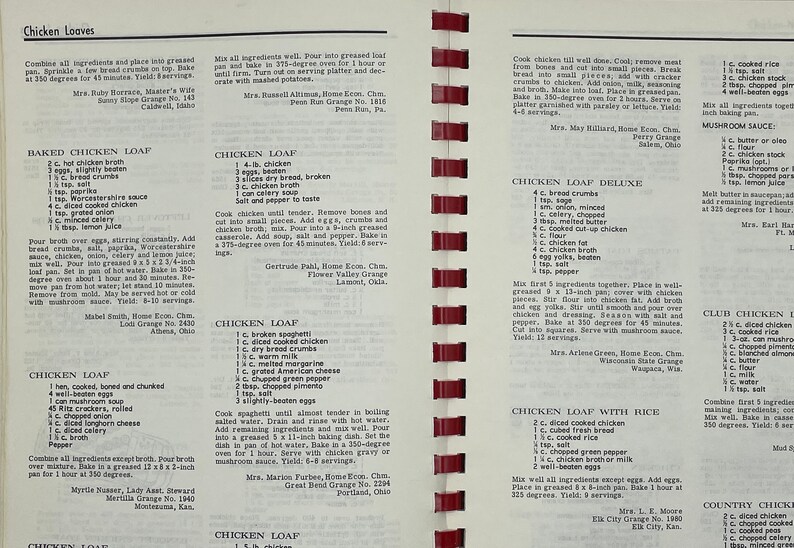 Vintage 1960 Community Cookbook the Grange Cookbook Meats - Etsy