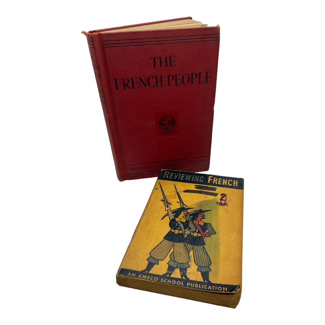 Vintage French Text Books, Old Schoolbooks, 1938 1946 Grammar School ...