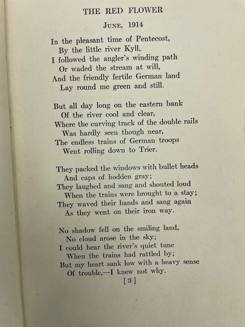 Antique Poems Book the Red Flower Poems Written in War Time - Etsy