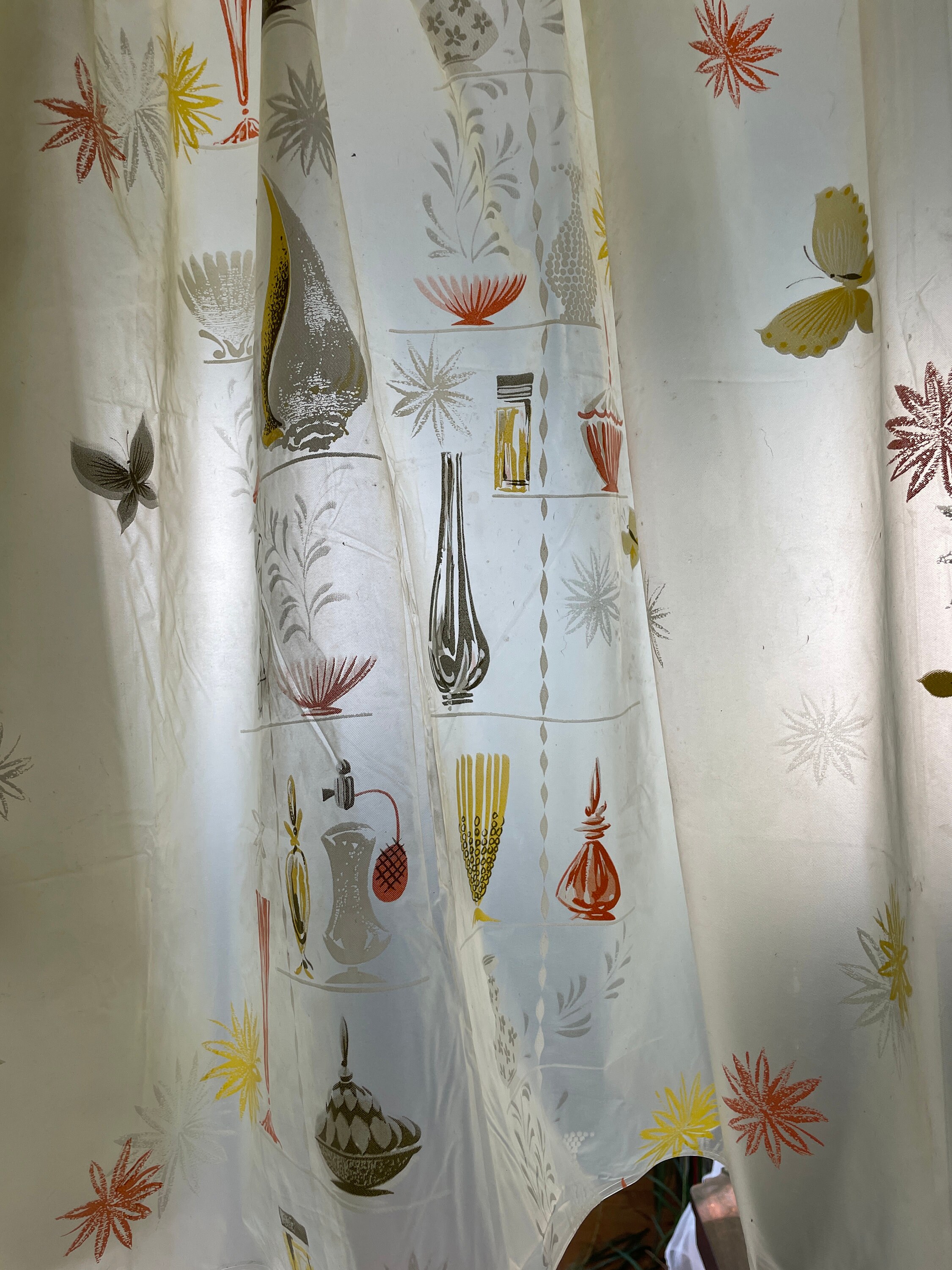Vintage Plastic Camper Curtain: 1960s Mid Century Starburst Design - Etsy