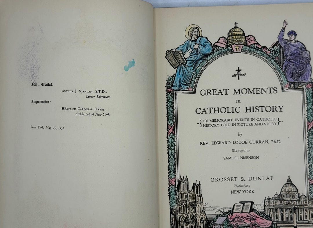 Vintage 1930s Great Moments in Catholic History Rev. Edward Lodge ...