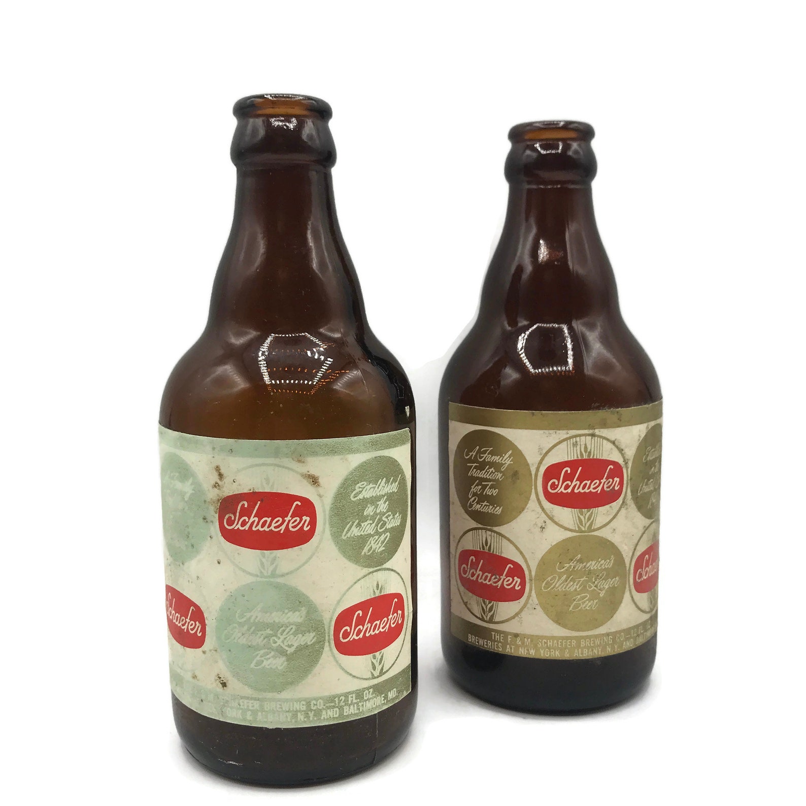 Vintage 1960s Schaefer Beer Bottles Vintage Breweriana Brown | Etsy