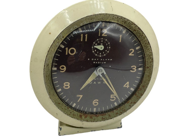 Vintage Ingraham Clock, Sentinel Dawn, 8 Day Alarm Radium, Old Clock ...