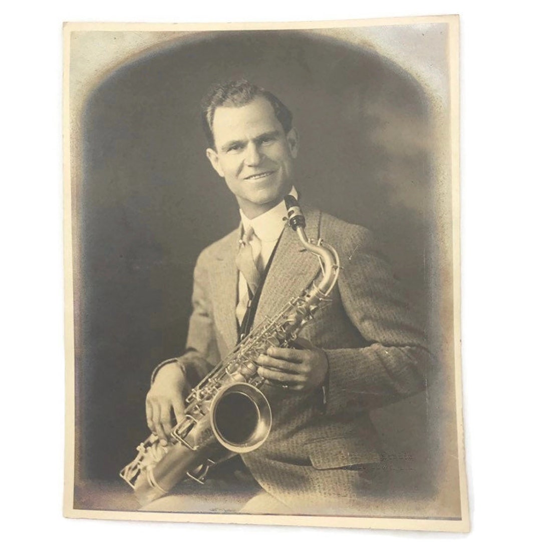 Vintage 40s 50s Photo, Saxophone Player, Black and White, Musician ...