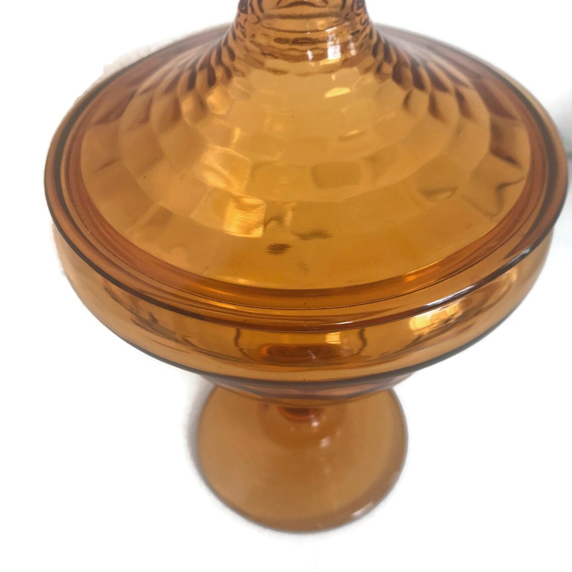 Vintage Amber Glass Compote With Lid: Pedestal Candy Dish - Etsy