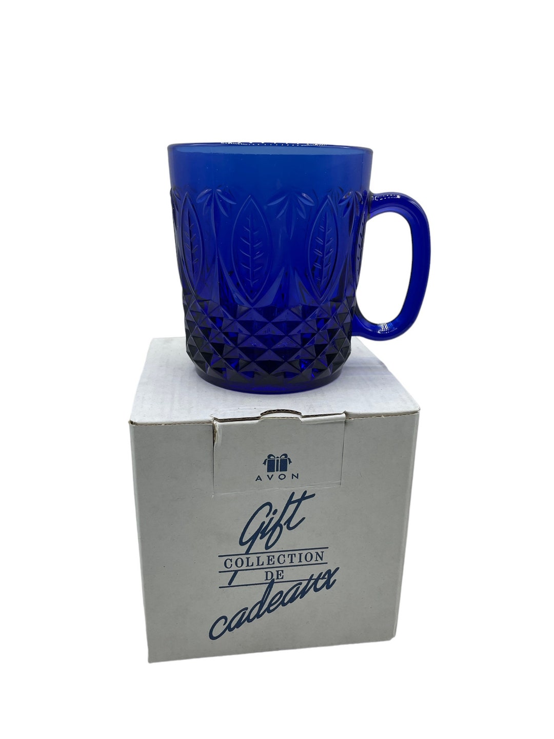 Vintage Avon Sapphire Cobalt Blue Glass Mugs Two Sets of Four - Etsy