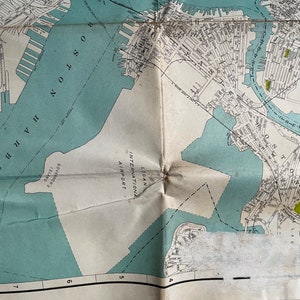 Antique 1950s Map Handy Map of Boston Geographica Map Co. - Etsy