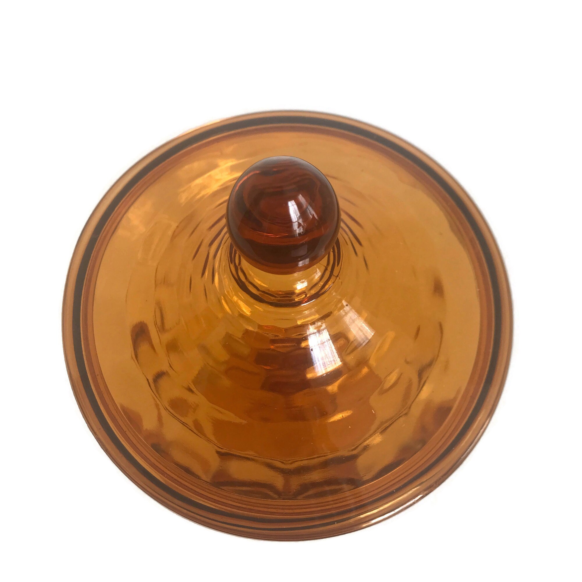Vintage Amber Glass Compote With Lid: Pedestal Candy Dish - Etsy