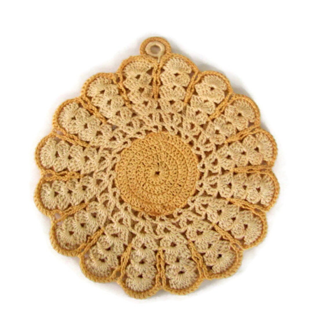 Vintage Doily Handmade Crochet Cotton Loop for Hanging Retro Kitchen ...