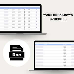 Work Breakdown Schedule Sheet, Project Management Task, Excel Template ...