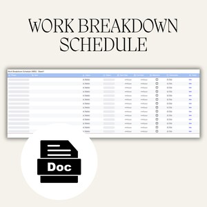 Work Breakdown Schedule Sheet, Project Management Task, Excel Template ...