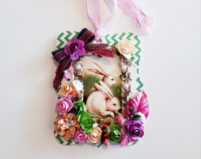 Easter Gift Tag, Bunny Gift Tag, Spring Gift Tag, Easter Flowers ...