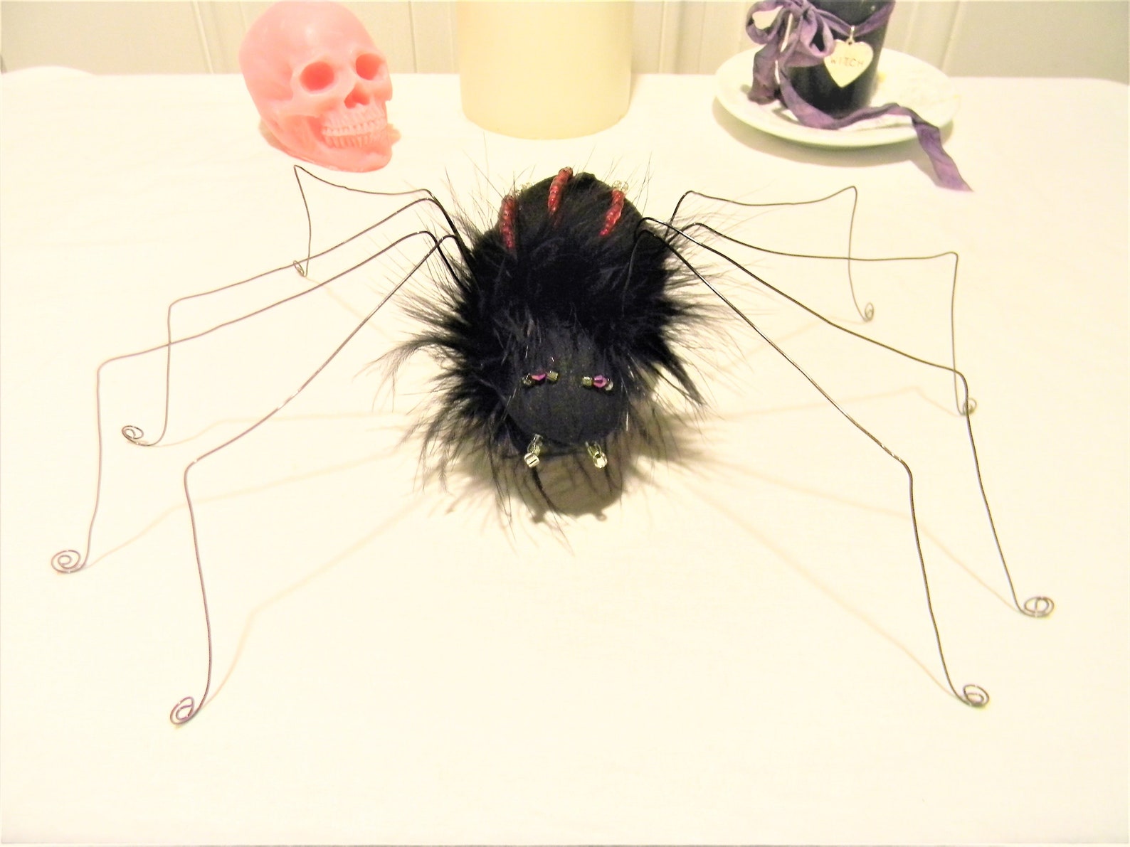 Handmade Wire Spider Decor Textile Spider Art Soft Sculpture | Etsy