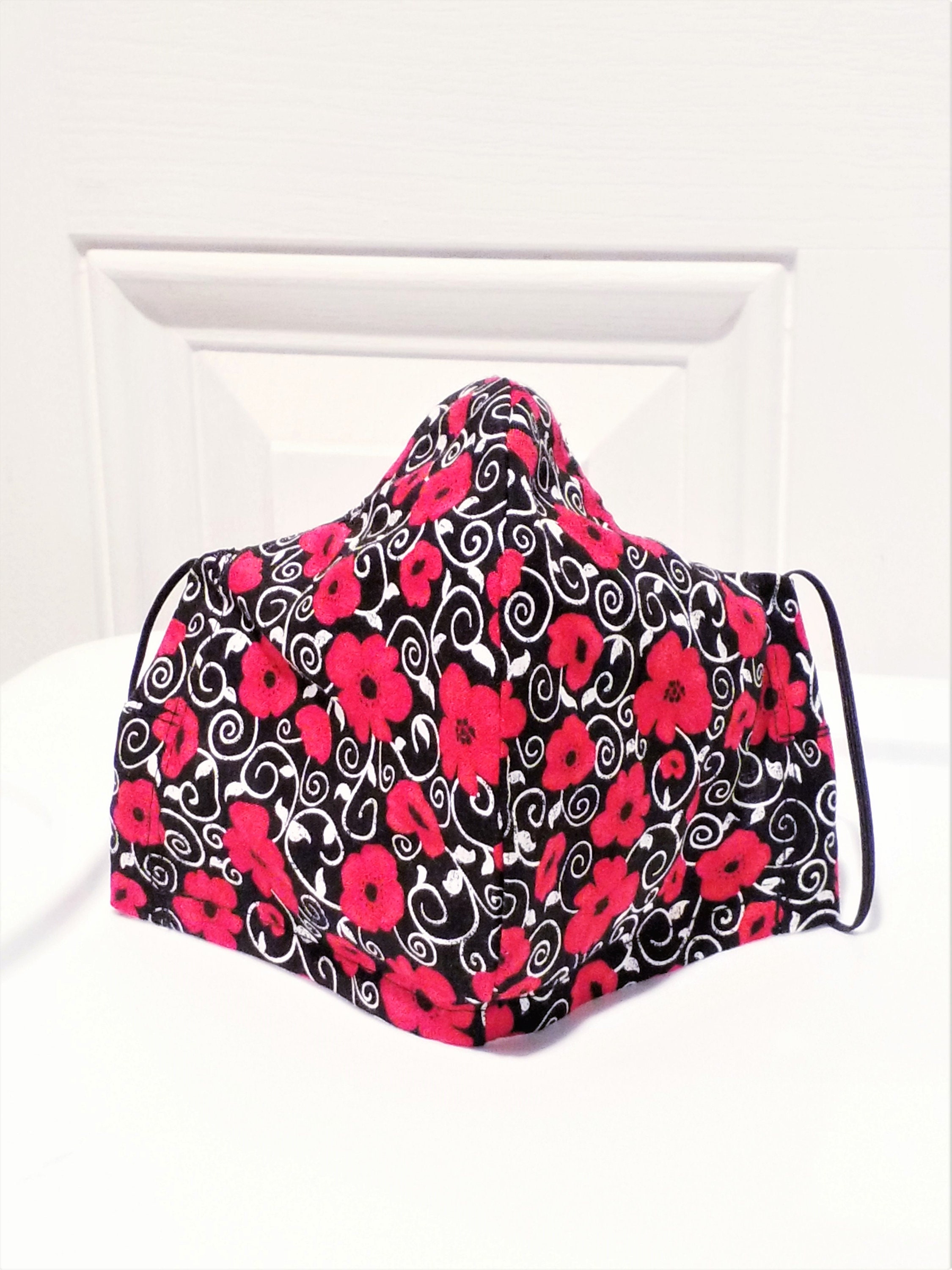 Red Face Mask Flowers Reusable Dust Mask Timeless Treasures - Etsy