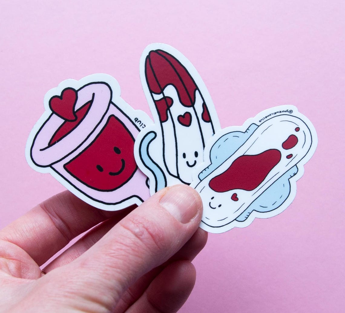Sticker • Happy Cup, Pad & Tampon • Trio Set • You're Welcome Club X ...