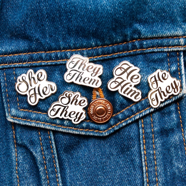 Pronoun Pins - Etsy