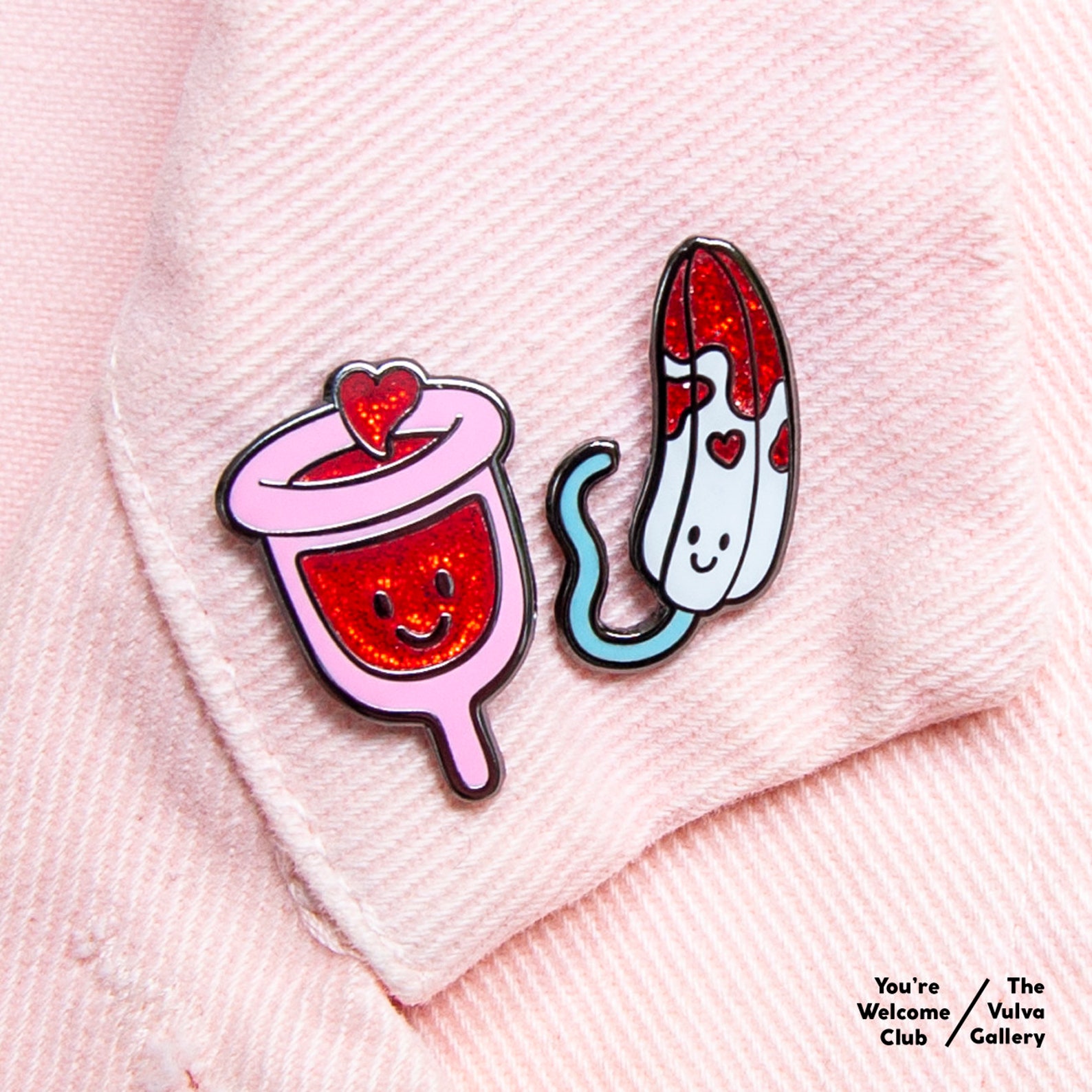 Period Positive Pin Set • Menstrual Cup and Tampon • You're Welcome ...