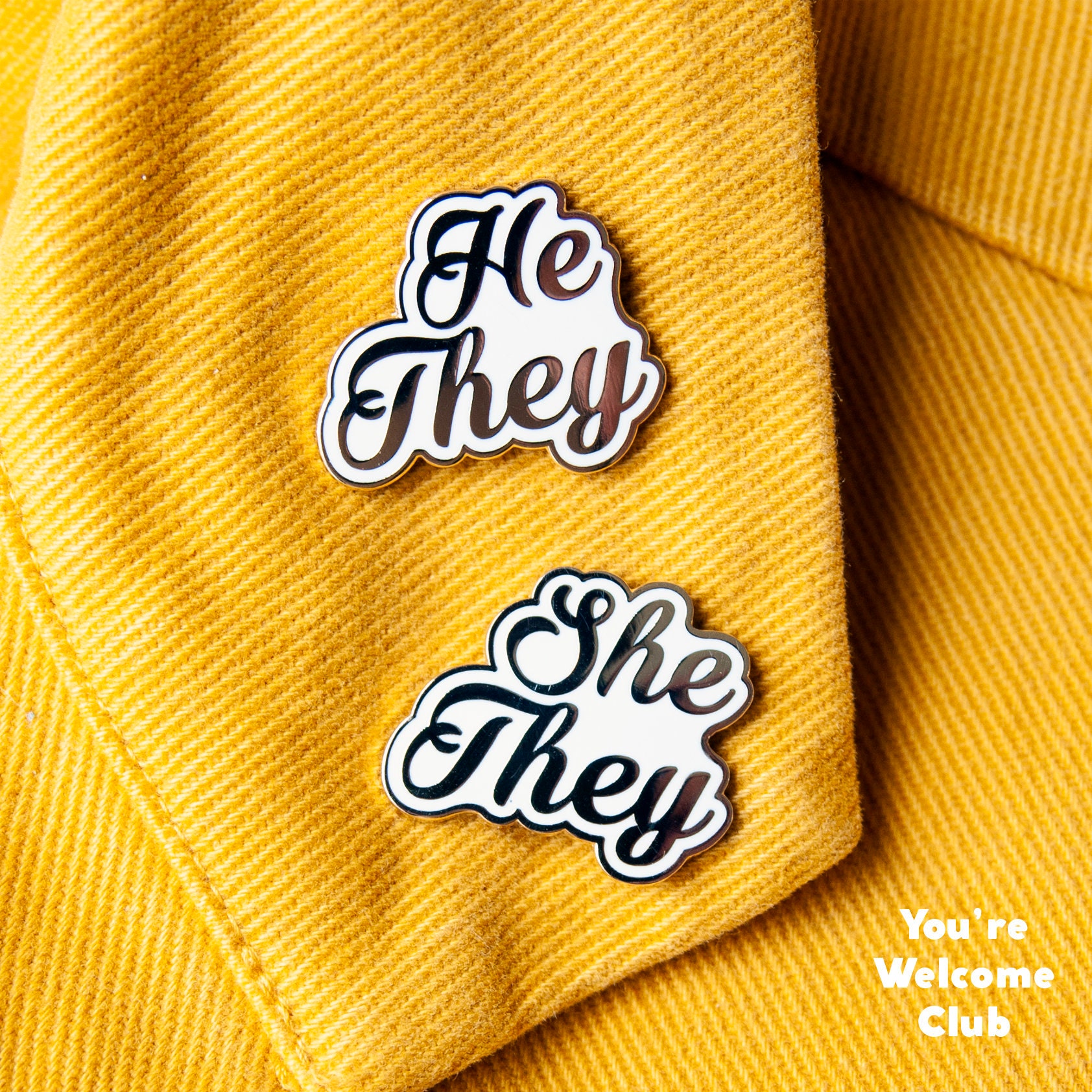 She They He They Pronoun Pin Set Hard enamel pins | Etsy
