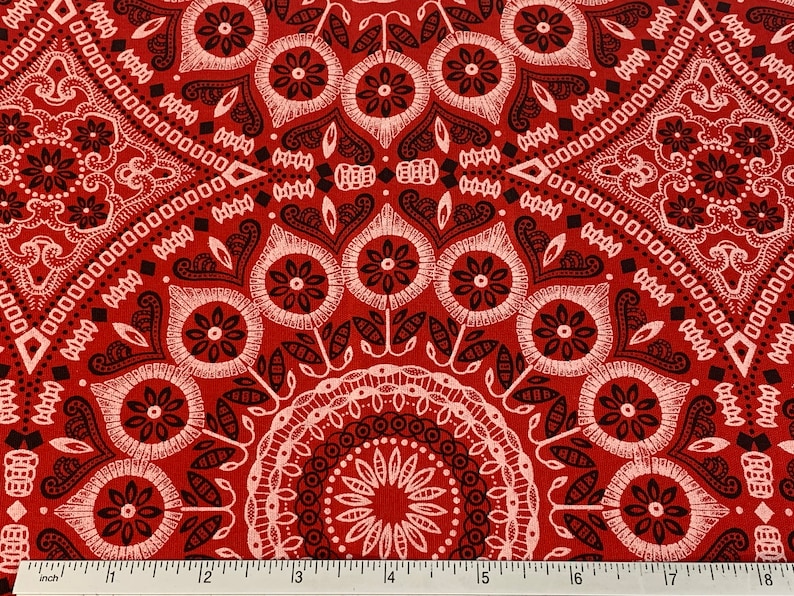 South African Shweshwe Fabric by the YARD. Dagama 3 Cats Red, White ...