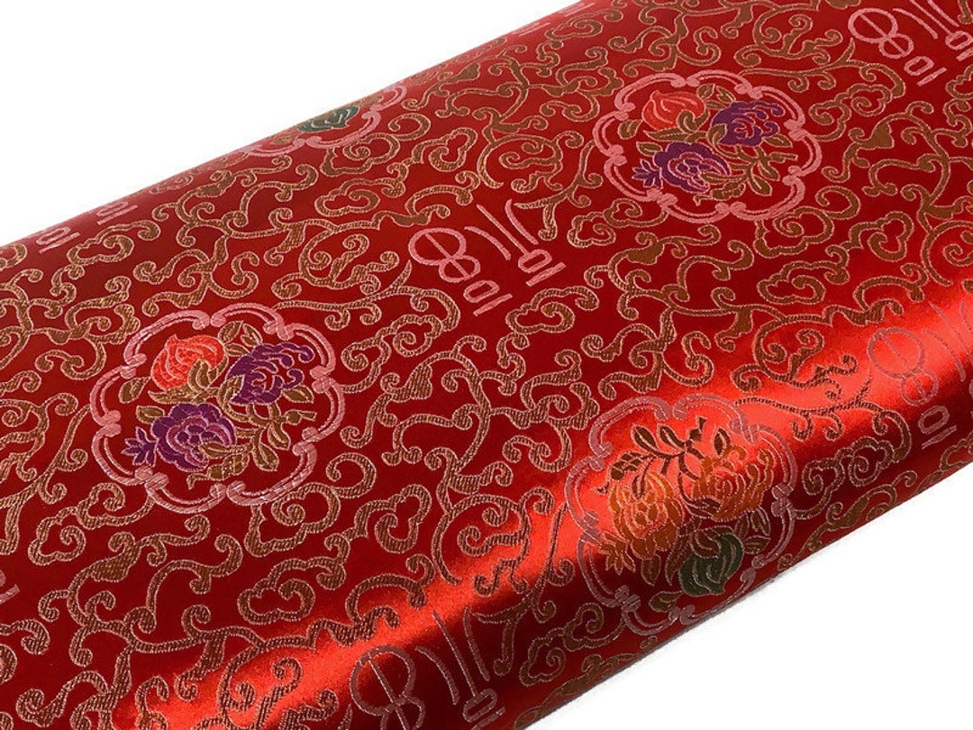 Chinese Brocade Embroidered Fabric by the YARD. Asian Style Satin Woven ...