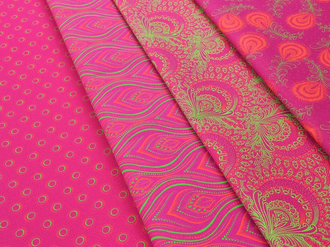 South African Shweshwe Fabric by the YARD. Dagama 3 Cats Pink - Etsy India