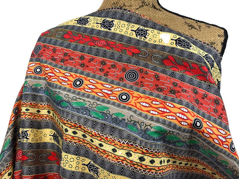 Australian Aboriginal Cotton Quilting Fabric by the YARD. M&S | Etsy