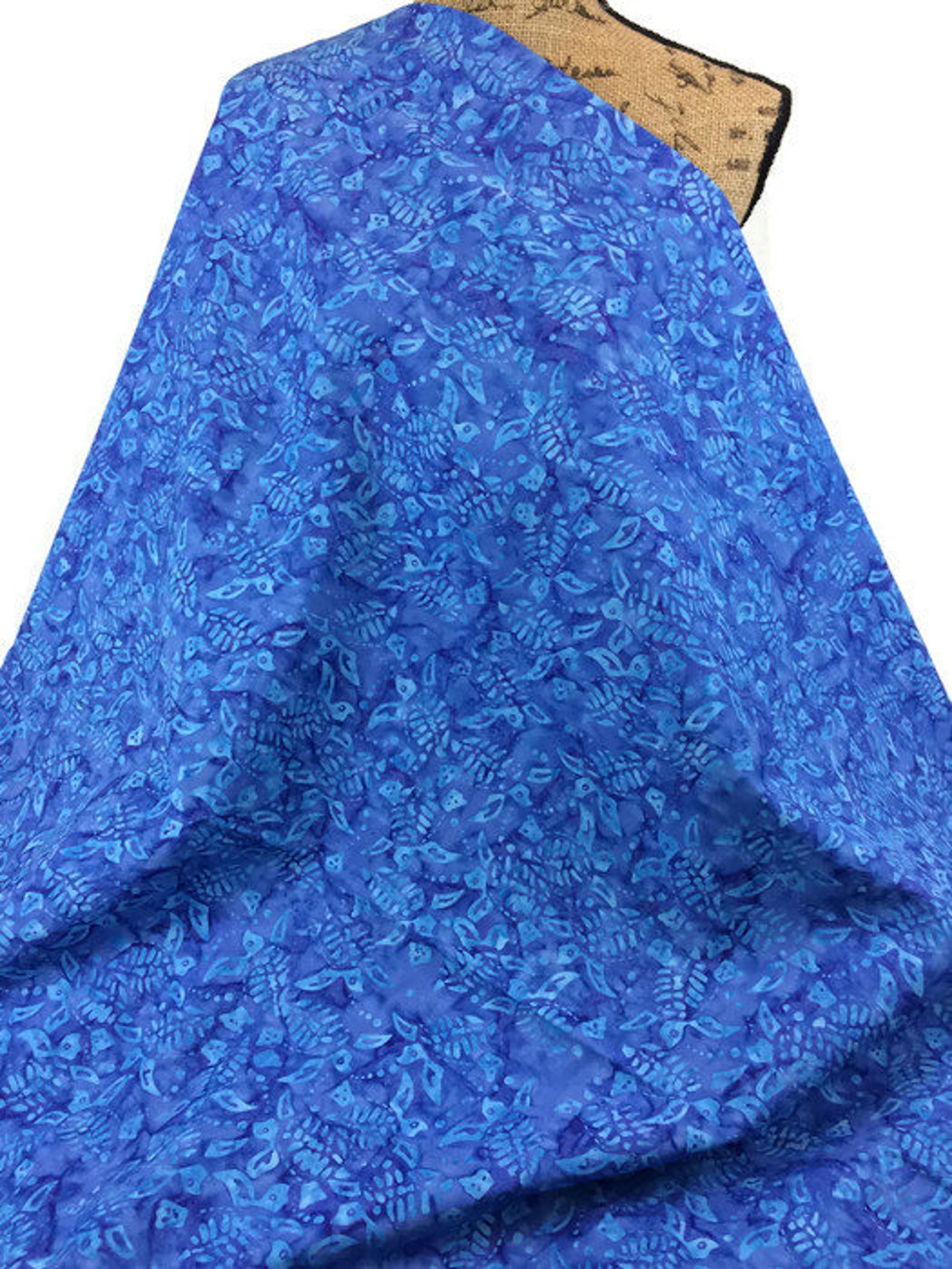 Blue Batik Turtle Fabric by the YARD. Sea Turtles on Royal - Etsy